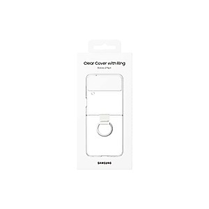 SAMSUNG Galaxy Z Flip4 Clear Cover with Ring, Protective Phone Case with Finger Loop, Handheld Design, US Version, Transparent