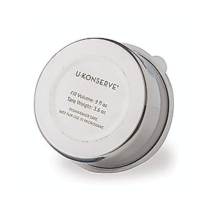 U Konserve Stainless Steel Round Food-Storage Lunch Container 9oz - Clear Airtight Lid - Dishwasher Safe - BPA Free - Reduce Waste at Home and On the Go