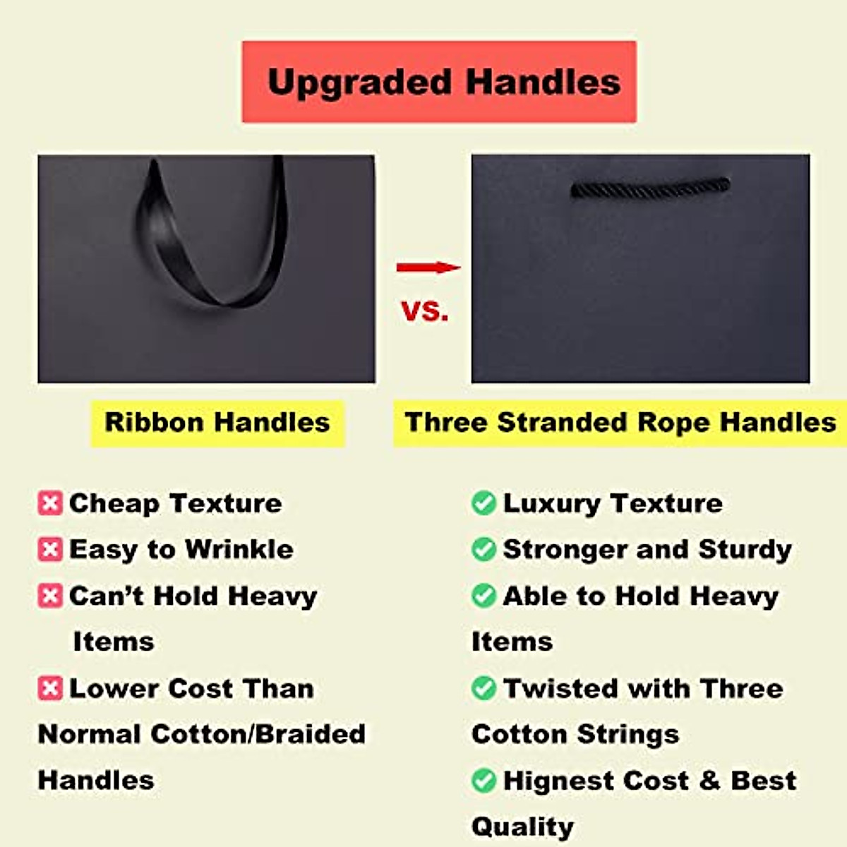 OfficeCastle 10 Pack X-Large Gift Wrap Bags with Handles, 16”x6”x12” Luxury Black Gift Bags for Men, Merchandise Bags Bulk, Shopping Bags