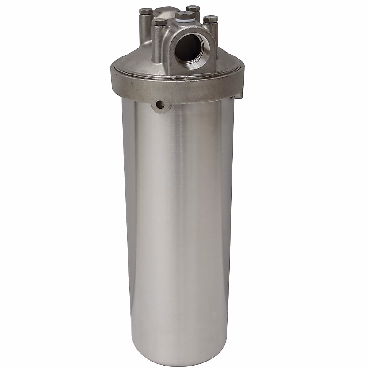 INTBUYING Heavy Duty Water Filter Shell Housing Whole House Water Purification of 304 Stainless Steel-10inch Filter 3/4inch NPT Inlet and Outlet with Bracket and Wrench Pin