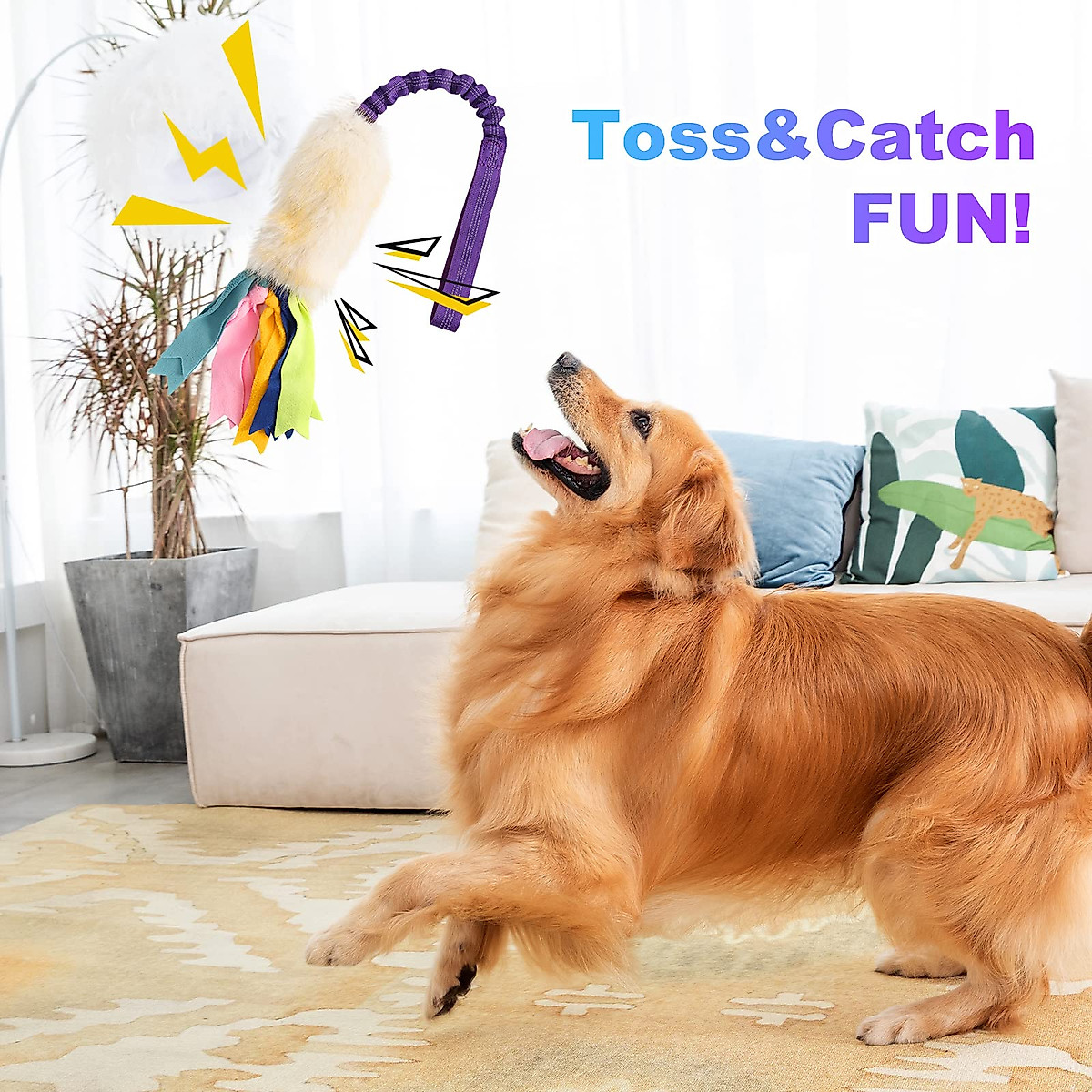 Dog Rope Toys, Nearly Indestructible Dog Rope Toys with Strong Squeak- Ideal Tug of War Interactive Dog Training Toy, Dental Cleaning Chew Toys, Dog Tug Toy for Boredom Suitable for Dogs of All Ages