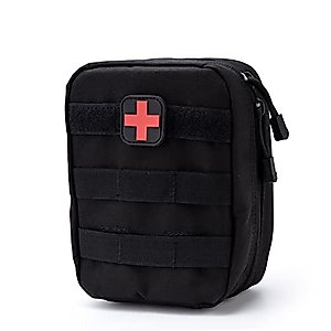 OKJHFD First Aid Kit, First Aid Medical Bag, Multi Pocket Lightweight Med Bag for Outdoor Activities(Black)
