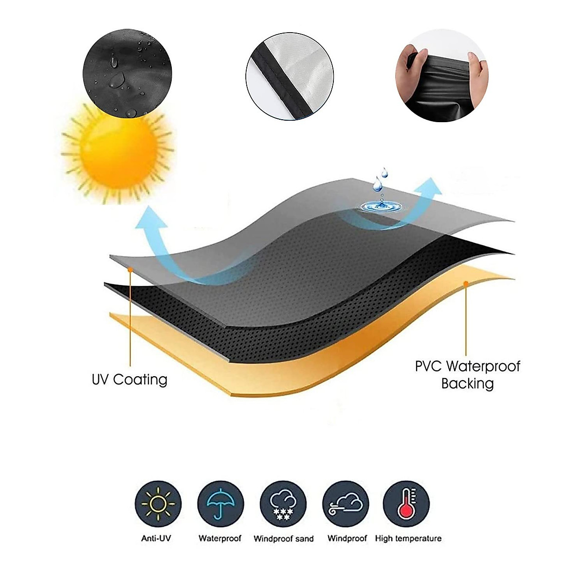 CoverFml Patio Umbrella Cover - 420D Waterproof Outdoor Umbrella Cover - Fits 7-10Ft Market Parasol, 15Ft Double Sided Umbrella - Beige