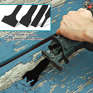 JIANWEI 5PCS Reciprocating Saw Spatula Brush Set, Nylon Wire Abrasive Brushes Reciprocating Blade Saw Cleaning Tool for Tile Cleaning, Floor Mud Cleaning, Wall Putty Removal(Black)