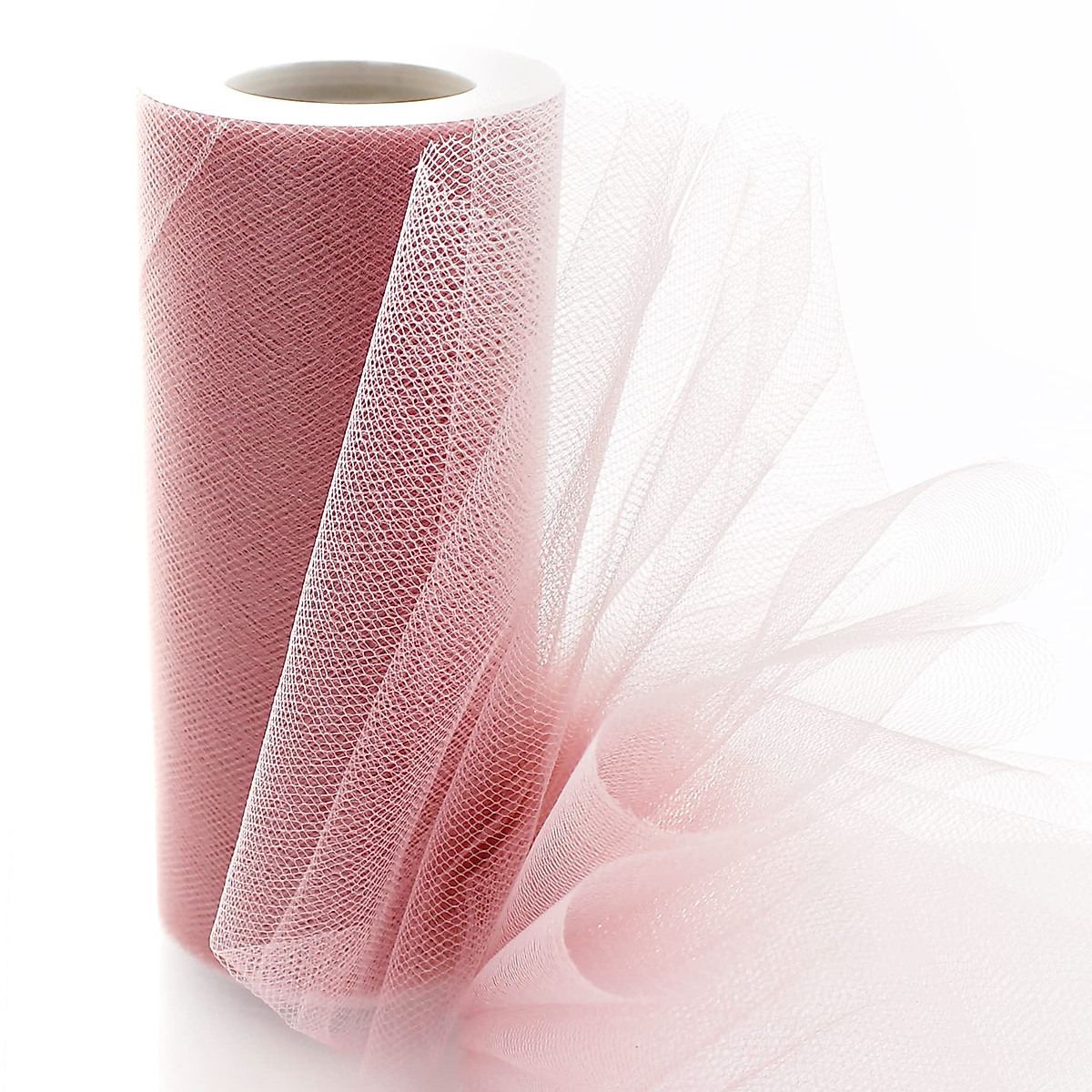 6" Premium Tulle Fabric Roll for Crafts, Wedding, Party Decorations, Gifts - Dusty Mauve 100 Yards
