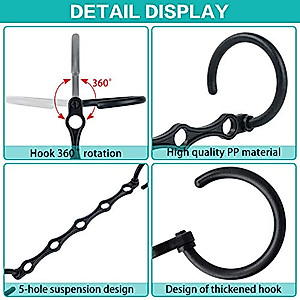 HWAJAN Closet Organizers and Storage Magic Hangers 20PC Sturdy Plastic Space Saving Clothes Hangers Multifunctional Hangers for Pants,Shirts,Black