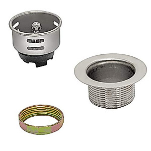 EZ-Flo 2-1/2 Inch Removable Kitchen Sink Strainer Drain Standard Shank Junior Duo with Die Cast Nut, Stainless Steel, 1-7/8 Inch to 2-1/4 Inch Opening, 30035