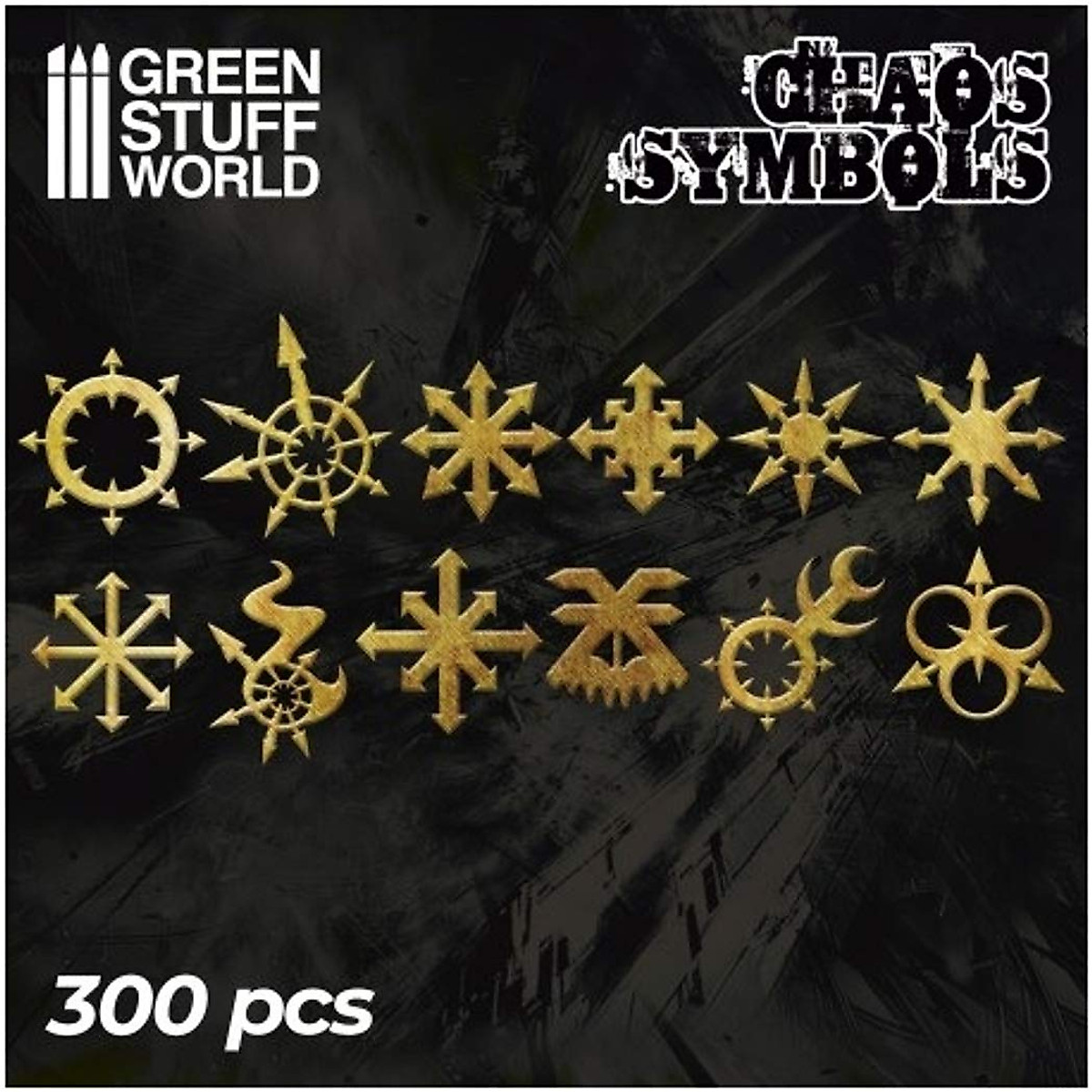 Greenstuff World Brass Chaos Rune & Symbol Set for Hobby Material GSWD-2110