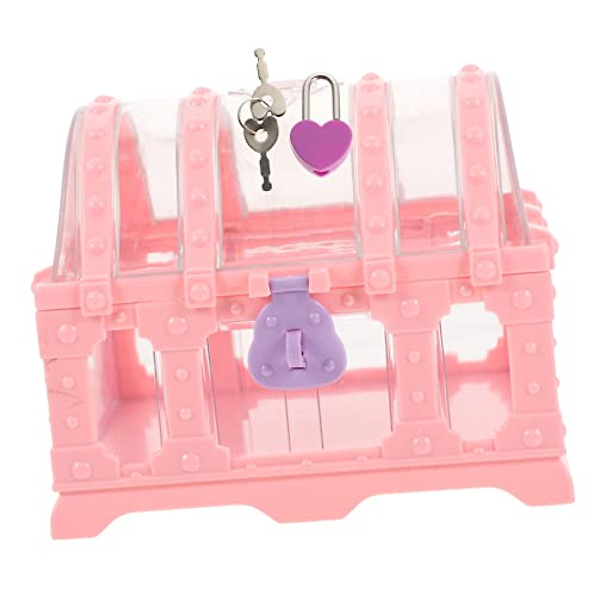 Operitacx Girl 3pcs Box Treasure Chest Pink Storage Box Plastic