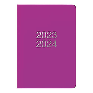 Letts of London Dazzle Academic Weekly Planner, August 2023 to July 2024, Week-to-View, Sewn Binding, Multilingual, A5 Size, 8.25" x 5.875", Purple (C031116-24)