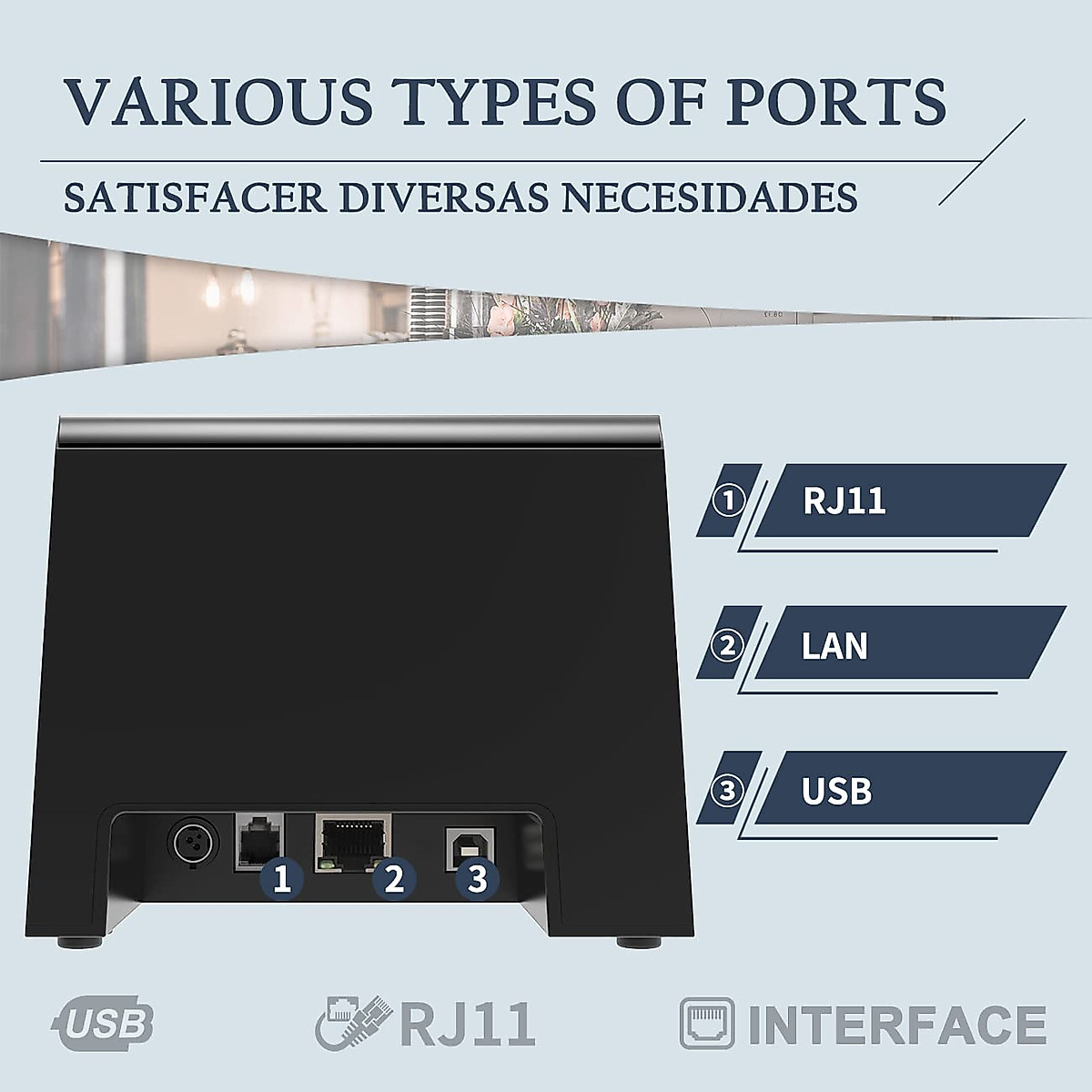 miemieyo POS Printer, 80mm USB Thermal Receipt Printer, Ethernet (LAN) Thermal Receipt Printer,Restaurant Kitchen Printer with Auto Cutter Support Cash Drawer, Thermal Pos Printer for Windows/Linux