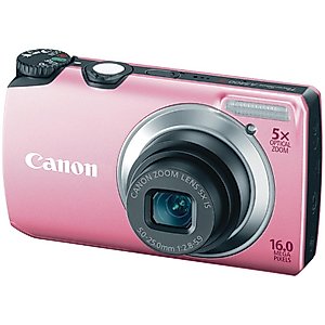 Canon PowerShot A3300 IS 16.0 MP with 5x Wide-Angle Optical Zoom (Pink)