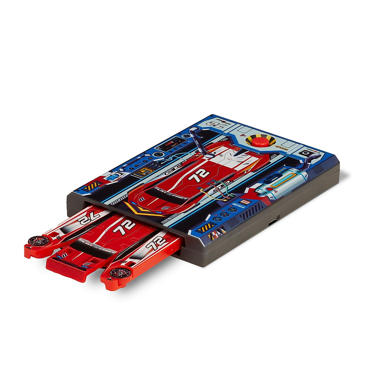 Flat 2 Fast Red 72 Card Racer | Load, Launch, Race - Pocket-Sized Racecar Toy Ages 5 and up (Sold Each)