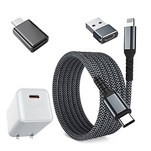 Basesailor 20W USB-C Power Adapter with 10FT Type C to Lightning Charger Cable,Apple MFI Certified iOS PD Fast Charging Cord and USB Converter for iPhone 11 12 13 14 Mini Pro Max,SE,AirPods,iPad 8 9