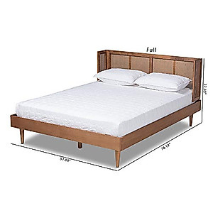 Baxton Studio Platform, Queen, Ash walnut