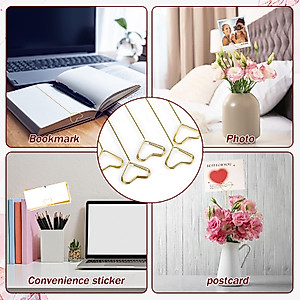 KALIONE 20Pcs Metal Floral Place Card Holder, Heart Shape Flower Pick Clips Table Number Holders, Gold Metal Card Picture Holder Pick, Floral Gift Card Holder Clips for Wedding Party Favor