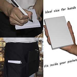 [10 Pack] 100 Sheets Paper Notepads - 4 x 6” Memo Scratch Pad Server Waitress Waiter Book To Do Grocery List Small Notebook Restaurant Checkbook White