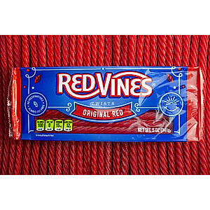 Red Vines Licorice Twists, Original Red Flavor, Soft & Chewy Candy, 5oz Tray (24 Pack)