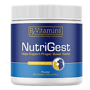 Rx Vitamins NutriGest - Dog Probiotics for Digestive Health - Probiotic for Cats - Cat Digestive Support,Anti Diarrhea for Cats and Dog Gas Relief - Probiotics for Dogs Powder - 4.65oz
