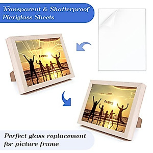 14 PCS 8" x 10" Acrylic/Plexiglass Sheets, Clear Shatterproof Plastic Sheet Panels Flexible with Protective Films for Wedding Signs Picture Frame Glass Replacement Projects Display(0.04" Thick)
