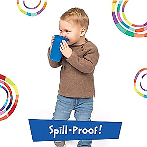 Playtex Sipsters Stage 2 360 Degree Spill-Proof, Leak-Proof, Break-Proof Spoutless Cup for Boys, 10 Oz - 2Count