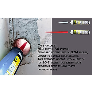 ANZHUO Caulking nozzle for Caulking Gun, curved caulking nozzle applicator, replacement extension tool used in construction (2 pieces, straight, bent,Caulking Guns Nozzle)