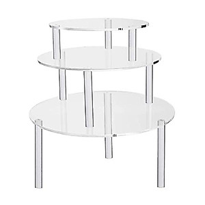 3pcs Round Clear Acrylic Cake Stands Cake Holder for Cupcake Dessert Cake Pizza