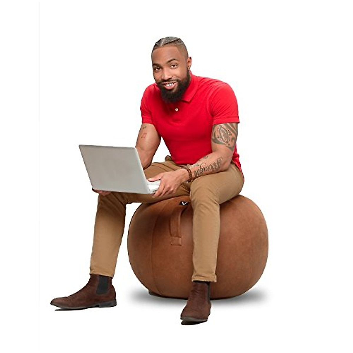 Vivora Luno Exercise Ball Chair, Lacewood Cover, Leatherette, Standard Size (22 to 24 inches), for Home Offices, Balance Training, Yoga Ball
