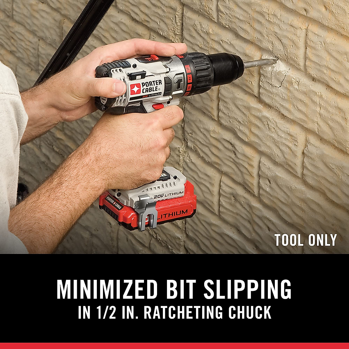 PORTER-CABLE 20V MAX* Hammer Drill, Tool Only (PCC620B),Black Gray