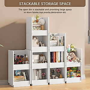 Aenuert Storage Open Bin, Small Toy Organizer Cube Set of 2, Wooden Entryway Storage Shelf for Home Books Food Toy,Small Square Nightstand for Living Room,Playroom,Bedroom