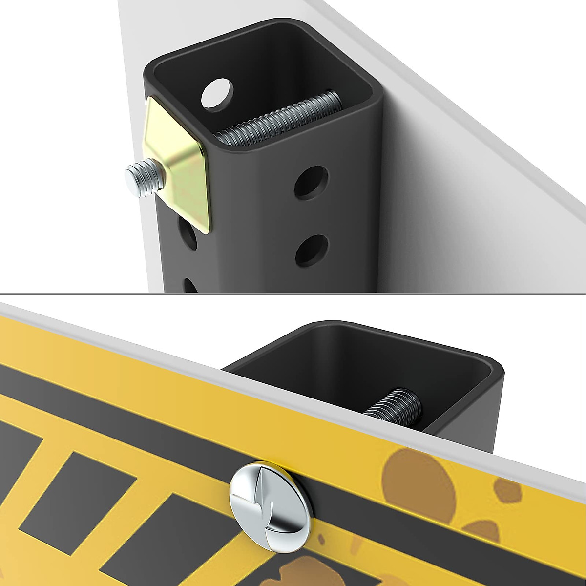 4 PCS Anti-Theft Post Attachment Kit Sign Mounting Hardware for U Channel Post, Sign Post Mounting Bolts and Nuts,2.5" Bolt