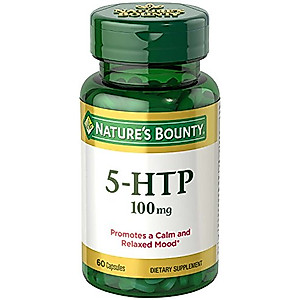 Nature's Bounty 5-HTP Pills and Dietary Supplement, Supports a Calm and Relaxed Mood, 100mg, 60 Capsules