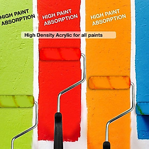 KINGORIGIN Mini Paint Roller Covers, 10 Pack Paint Roller 4 Inch, 3/8" Nap Lint Free Paint Roller Refill, Small Paint Rollers for Touch-Up on Small Spaces