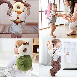 Baby Walker Head Protector Backpack Wear,Toddler Adjustable Baby Head Protection, Safety Pad Backpack for 5-24 Months Baby Learning Walking Crawling,Baby Head Protection Pad (Bee)