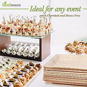 Birchware 50 - Large Compostable Wooden Platter, Party and Craft Supplies