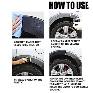 DETTELIN Auto Plastics Parts Refurbishment Agent | 50mL Car Interior Plastics & Leather Restorer, Auto Refurbishment Cleaning Agent Car Cleaner with Sponge