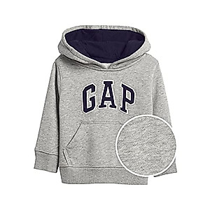 GAP baby boys Logo Pullover Hoodie Sweatshirt, Light Heather Grey B08, 2T US