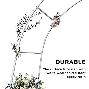 7.8 Ft Metal Garden Arbor Wedding Arch, 2 Sizes Free Combination for Various Climbing Plants, Rose Vines, Bridal Party Decoration (White)