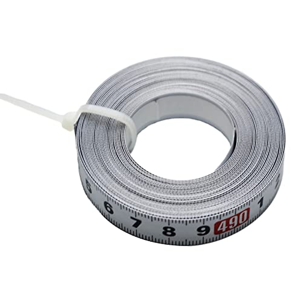Meichoon Self-Adhesive Measuring Tape Sticky Steel Ruler Tape 1/2 x 16 ft, 5 m Left-Right Reading DC713
