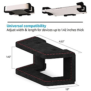 KUSOVILI Under Desk Laptop Holder with Screw, Full Coverage Soft Felt Laptop Metal Mount, Under Desk Bracket, Compatible with Apple MacBook Pro, Surface, Keyboard, Router, DVD Player and More