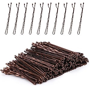 Laicky Bobby Pins, 200Count Brown Hair Pins Hairpins with Box for Women Lady Girls Kids Hair Pin Invisible Wave Hairgrip Barrette Hairclip Bulk Hair Accessories (Brown,2.2 Inch)