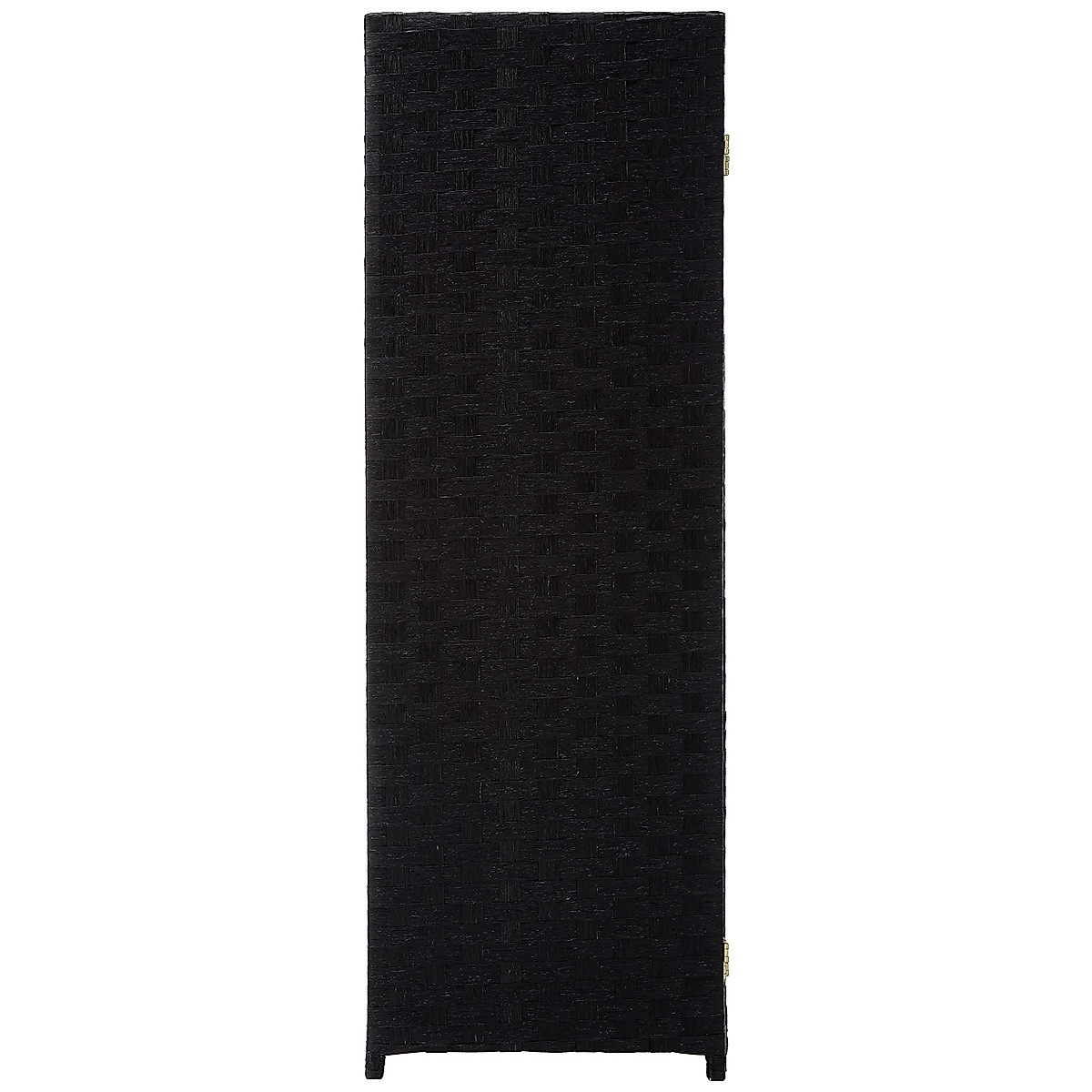4 ft. Short Woven Fiber Folding Screen - Black - 3 Panel