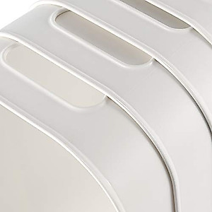 ZEONHAK 6 Pack White Storage Bin with Handles, White Organizer Bins, White Plastic Storage Bins for Organization and Storage