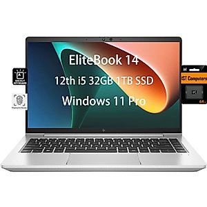 HP EliteBook 640 G9 14" FHD Business Laptop (Intel 10-Core i5-1235U, 32GB RAM, 1TB PCIe SSD) IPS Anti-Glare, IST SD Card, Backlit KB, Fingerprint, Thunderbolt 4, Webcam, Wi-Fi 6E, Win 11 Pro - 2024