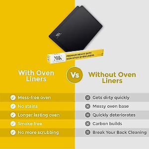 YHK 2 Pack Medium Oven Liners for Bottom of Oven - Premium Protectors for The Bottom of Electric, Gas, Convection & Fan Ovens - Reusable Grill Mat - Reusable Non-Stick Oven Mat for Bottom of Oven