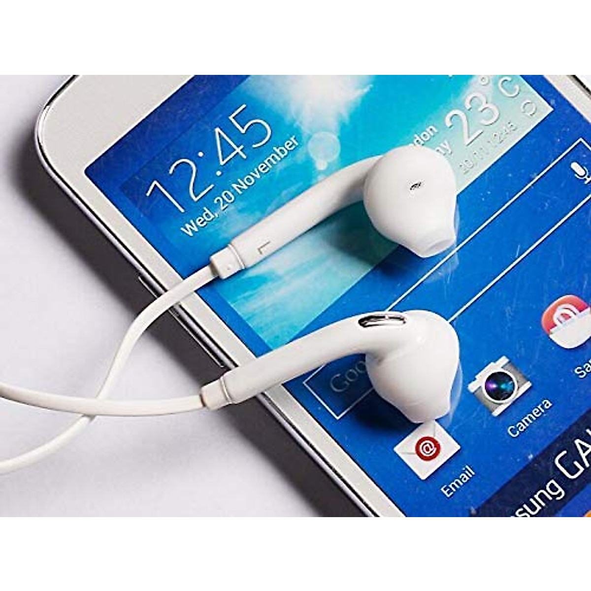 Aux Headphones/Earphones/Earbuds, (2 Pack) 3.5mm Aux Wired in-Ear Headphones with Mic and Remote Control Compatible with Galaxy S9 S8 S7 S6 S5 Edge + Note 5 6 7 8 9 and More Android Devices-White