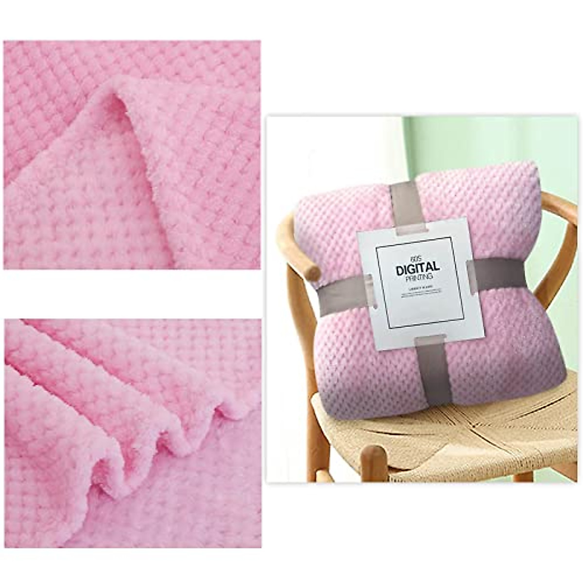 Throw Blanket, Sofa Couch Flannel Blankets - Soft Warm Plaid Fleece Bed Blanket Large Mesh Flannel Blankets Thick Breathable Throw Blanket for Couch