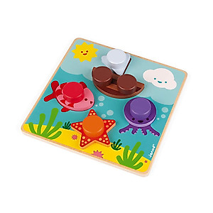 Janod I Am Learning to Screw Wood Activity Game - Aquatic Sea Life