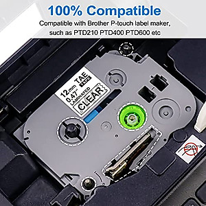 4PK Tz Tape 12mm 0.47 Laminated Clear TZe-131 TZe131 Compatible for Brother Label Maker Tape 12mm 0.47 Clear TZ-131 1/2 inch x 26.2 ft Black on Clear Laminated Tape for Ptouch PT-D210 PT-D200 H100