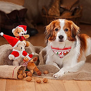 MOLEDINO Christmas Dog Bandanas for Girls Boys (2 Packs), Cute Funny Dog Bandanas Collar Set Durable Washable Dog Handkerchief Soft Dog Scarf for Holiday Birthday